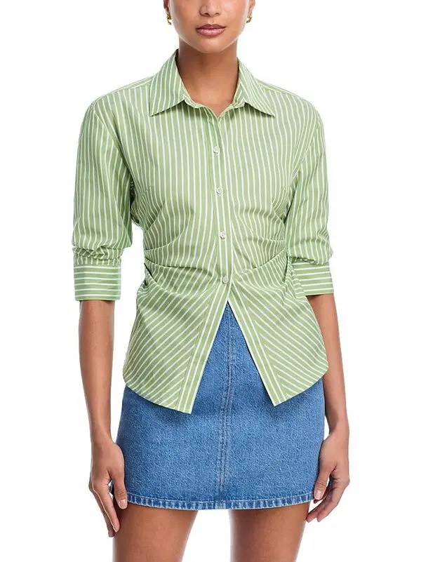 Tanya Taylor Winslet Top - Asparagus / Optic White