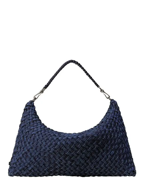 NAGHEDI Porto Medium Double Weave Half Moon Bag - Indigo