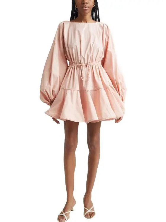 Zimmermann Alchemy Long Sleeve Minidress - Peach