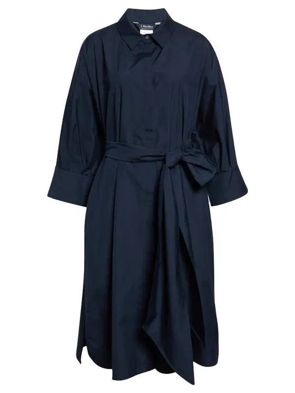 Max Mara Tabata Long Sleeve Shirt Dress - Midnight Blue
