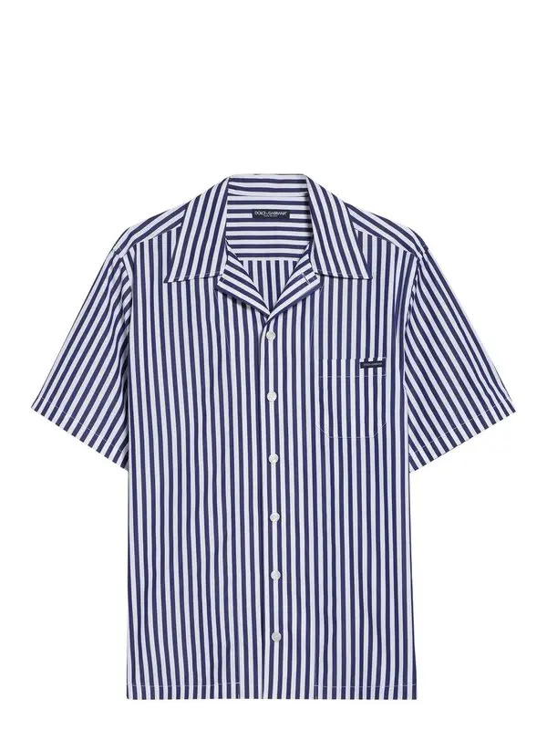 Dolce & Gabbana Stripe Short Sleeve Poplin Button-up Shirt - S8056 Rigato