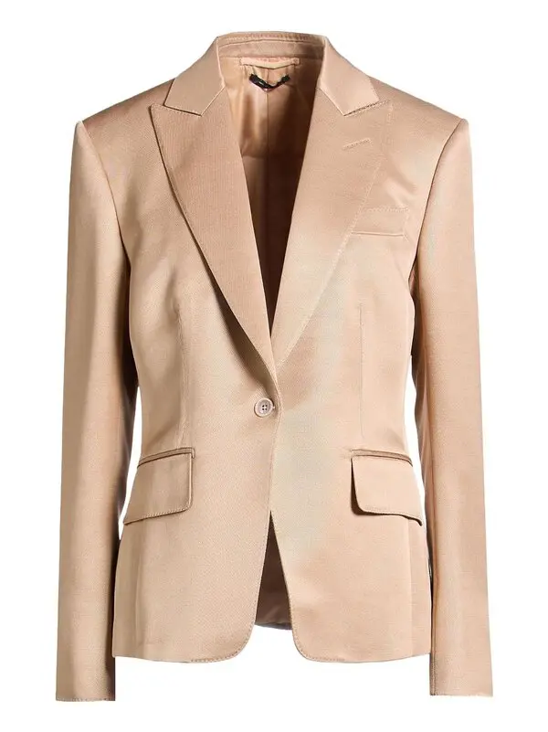 TOM FORD Wool And Silk-blend Blazer - Neutral