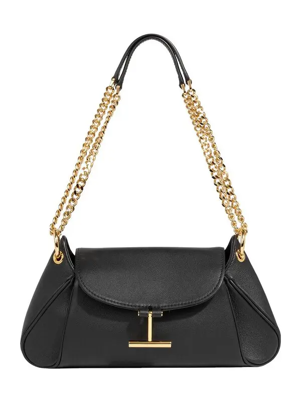 TOM FORD Tara Leather Shoulder Bag - Black