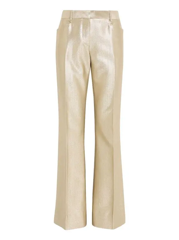 TOM FORD Wool-blend Lamé Straight-leg Pants - Platinum