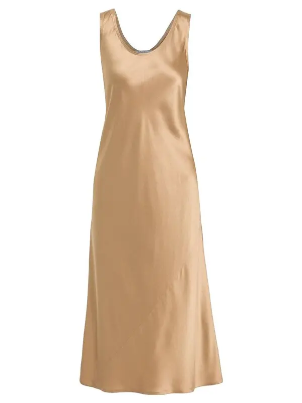 Max Mara Banjo Silk-satin Midi Dress - Camel