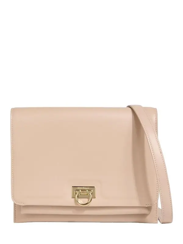 FERRAGAMO Trifolio Leather Shoulder Bag - Blush