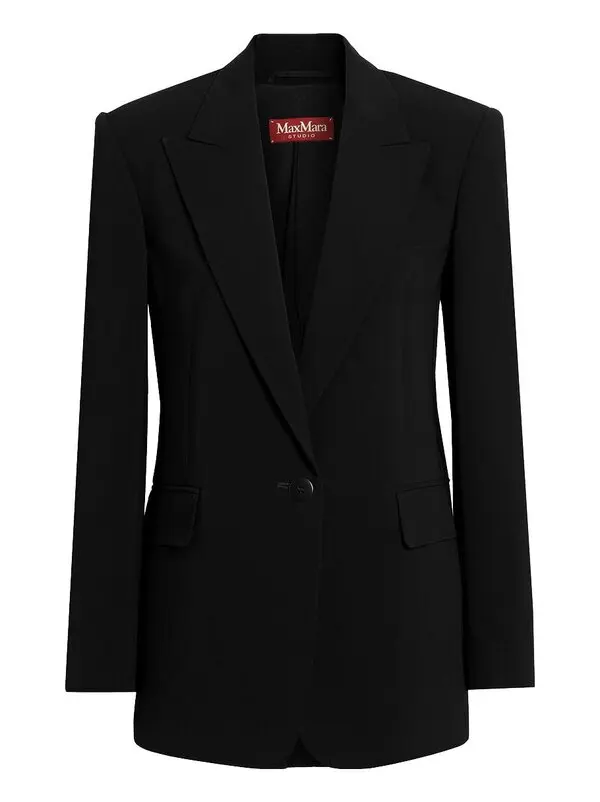 Max Mara Furreto Crepe Blazer - Black