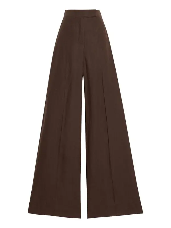 Max Mara Linen Wide-leg Pants - Chocolate