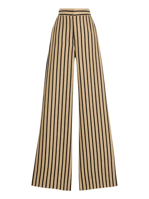Max Mara Cestino Striped Wide-leg Pants - Sand