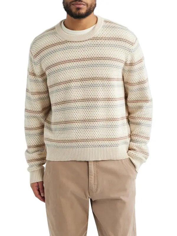CORRIDOR Stripe Pima Cotton And Linen Sweater - Natural