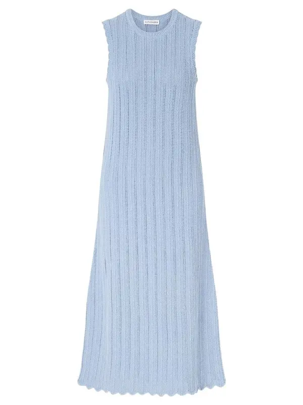 Altuzarra Sissi Open-knit Organic Cotton Dress - Blue
