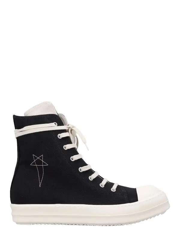 Rick Owens Canvas High-top Sneakers - Black/milk