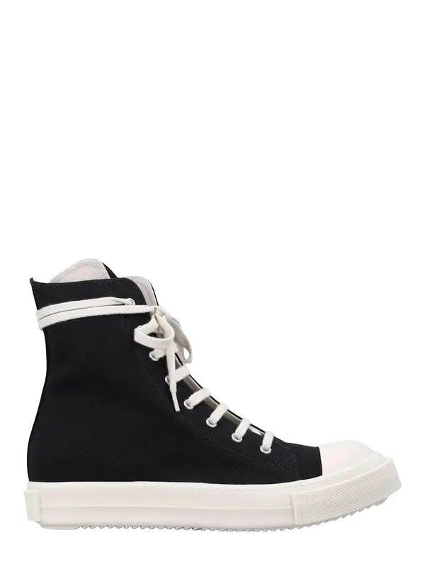 Rick Owens Sneaks Overdyed Denim - Black/milk
