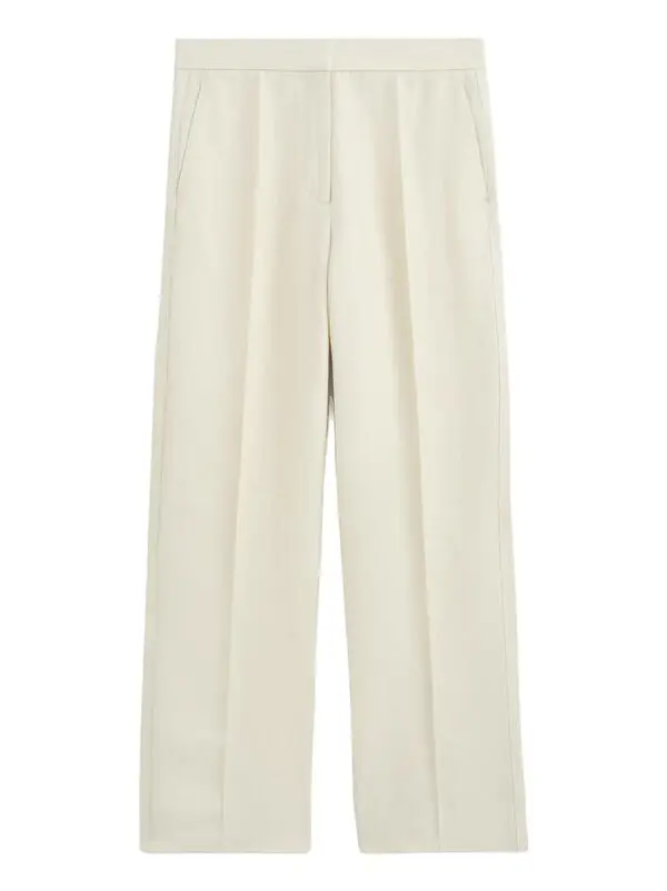 Cos Tailored Linen-blend Straight-leg Pants - White