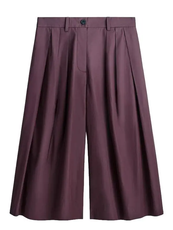 Cos Pleated Cotton Culottes - Red