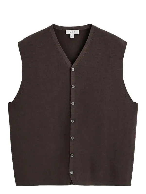 Cos Milano-knit Vest - Brown