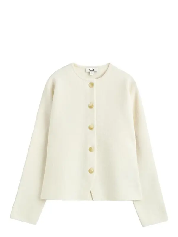 Cos Sculptural Cotton Cardigan - White