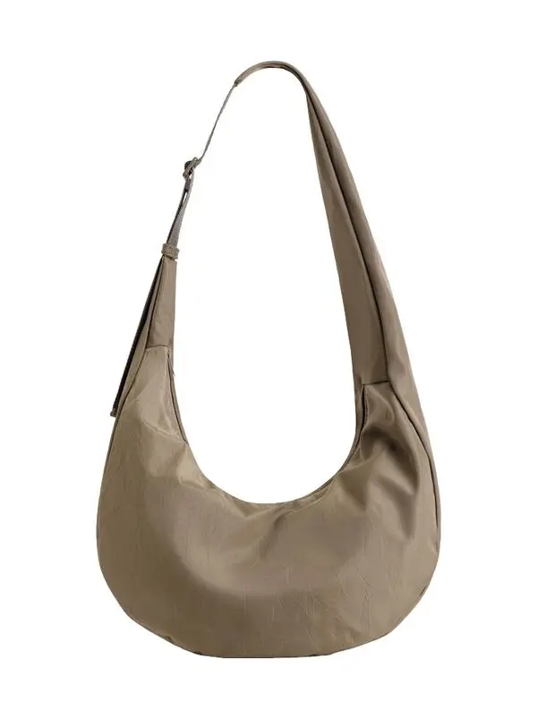 Cos Curved Crinkled-shell Crossbody Bag - Beige