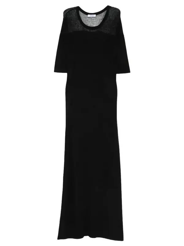 GEORGINA BRANDOLINI Chloe Quarter-sleeve Midi Dress - Black