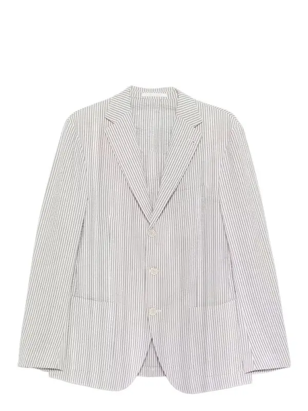 Eleventy Striped Single-breasted Jacket - Neutrals