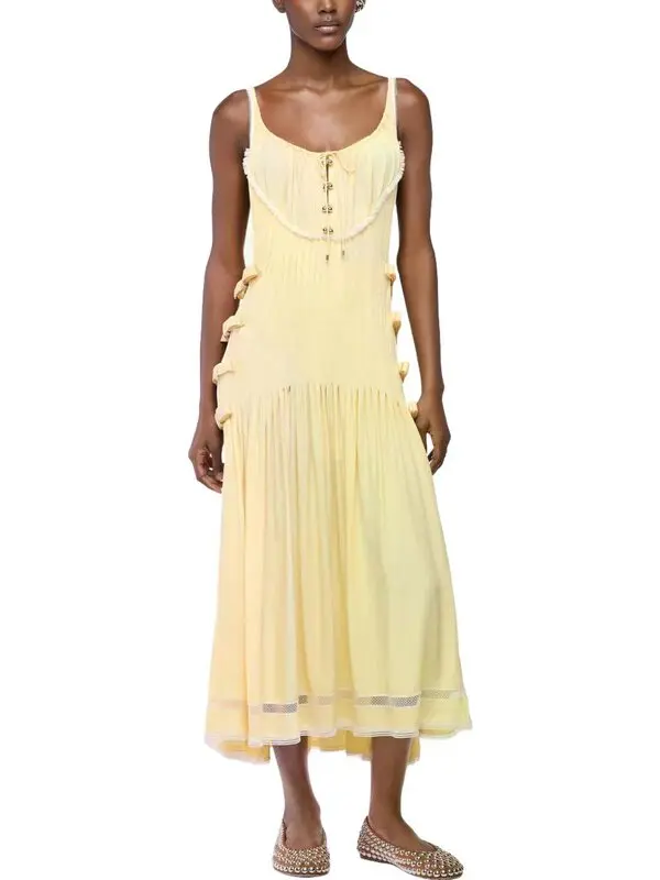Rabanne Lace-trim Midi Dress - Yellow