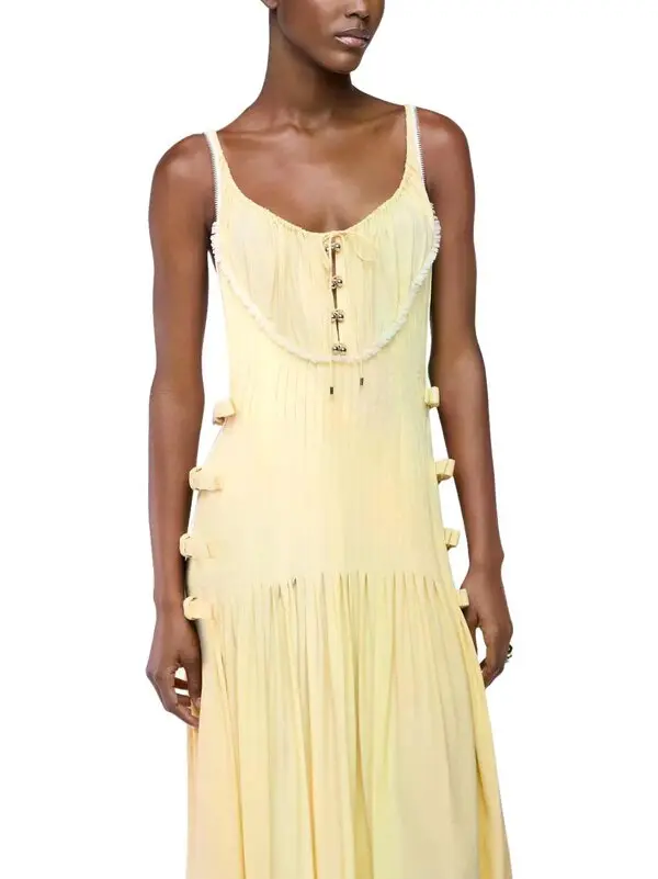Rabanne Lace-trim Midi Dress - Yellow