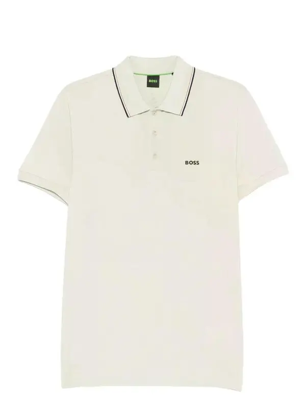 BOSS Piped Cotton Polo Shirt - Neutrals