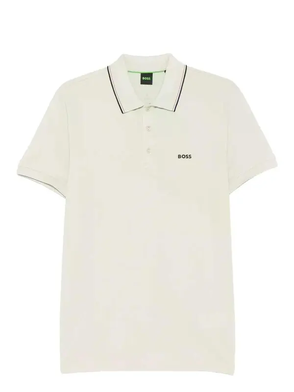 BOSS Piped Cotton Polo Shirt - Neutrals
