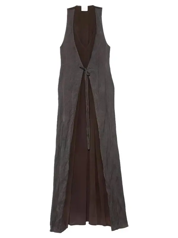 ALYSI Tie-front Maxi Dress - Brown