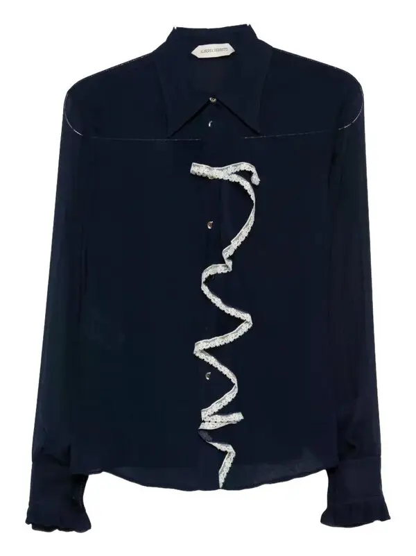 Alberta Ferretti Ruffled Shirt - Blue