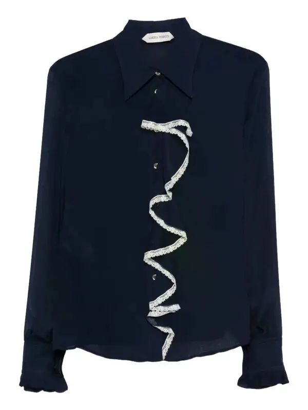 Alberta Ferretti Ruffled Shirt - Blue