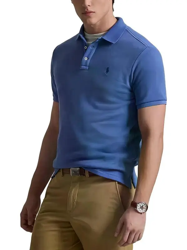 Polo Ralph Lauren Button-front Short-sleeve Polo Shirt - Blue