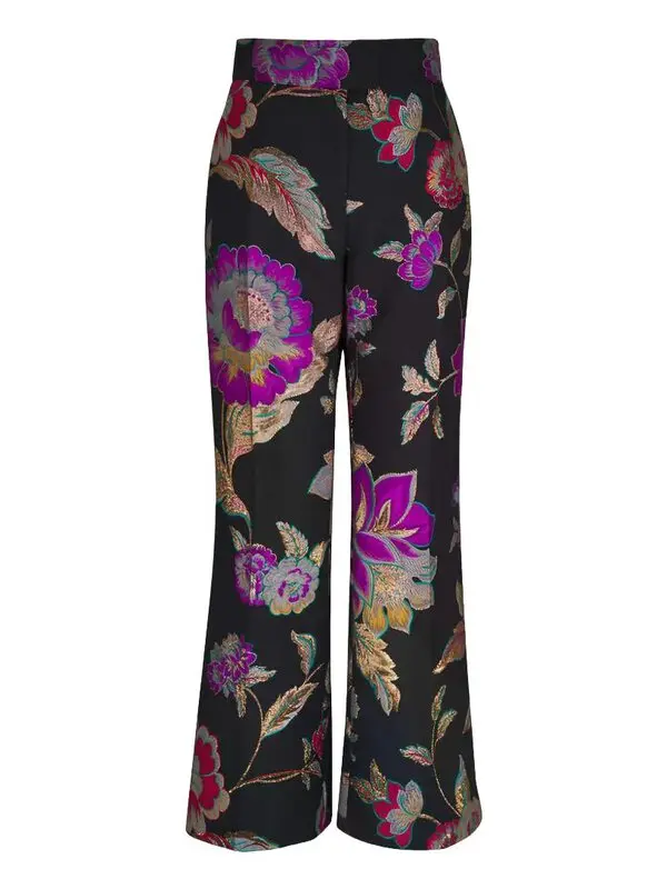 Valentino Garavani Floral Jacquard Trousers - Black
