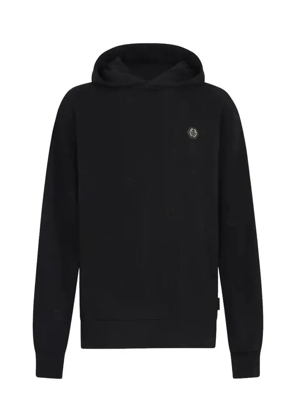 Philipp Plein Monogram Embroidered Hoodie - Black