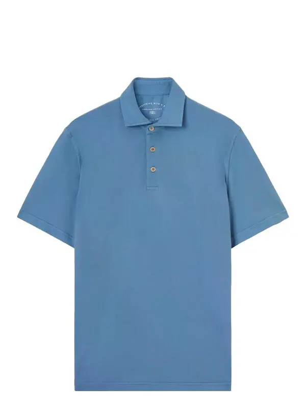 Fedeli Buttoned Polo Shirt - Blue