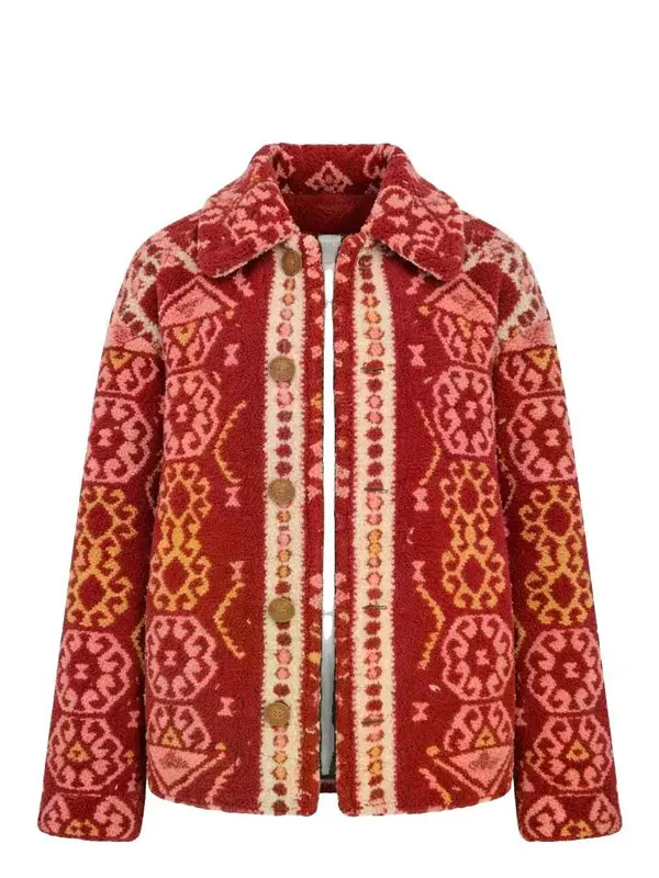 MOTHER Patterned Buttoned Jacket - Red