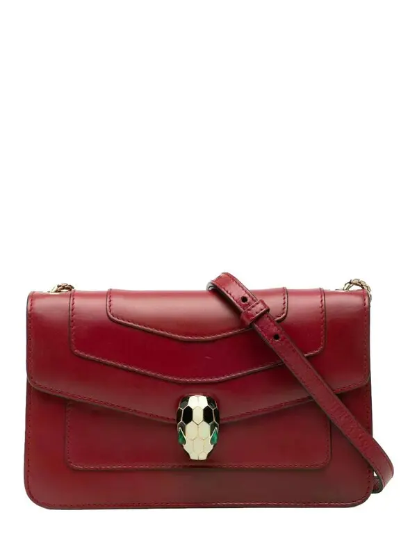 BVLGARI 2015-2020 Leather Serpenti Forever Crossbody Bag - Red