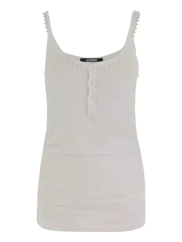 Jacquemus Scallop Sleeveless Top - White