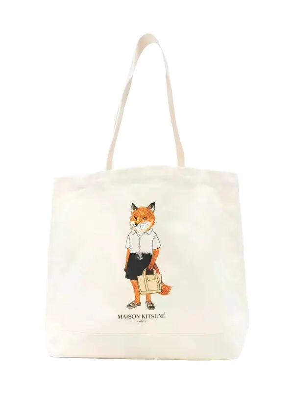 Maison Kitsuné Dressed Fox Tote Bag - Neutrals