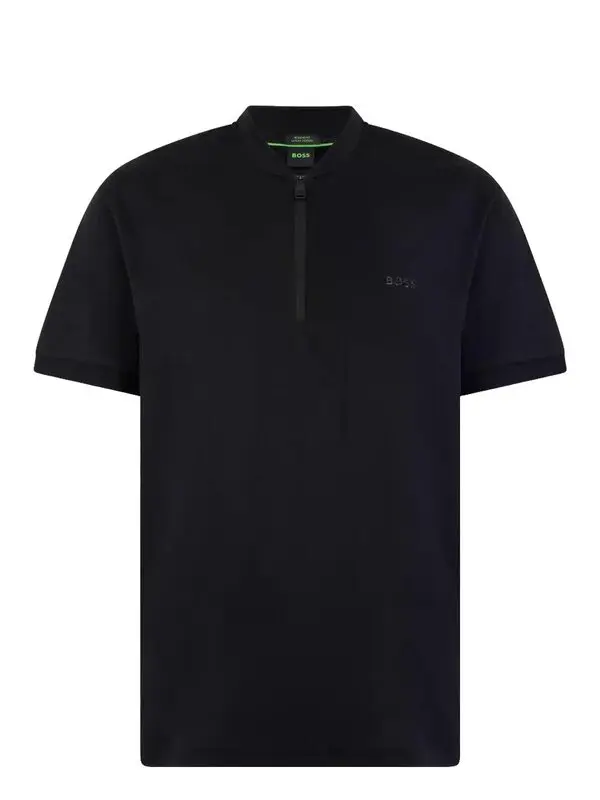 BOSS Zip-up Polo Shirt - Black