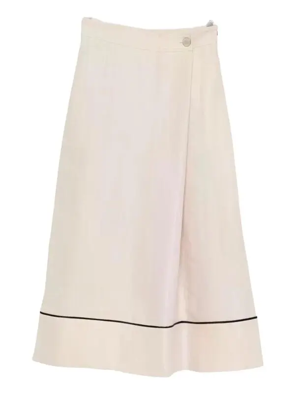 Agnona Contrast-trim Midi Skirt - Neutrals
