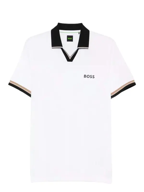 BOSS V-neck Trim T-shirt - White