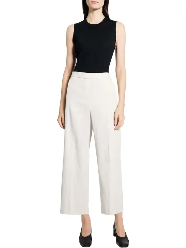 Theory Classic Straight Pull-on Pants - White