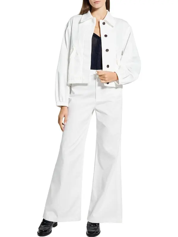 Theory Relaxed Cotton Blouson Jacket - White