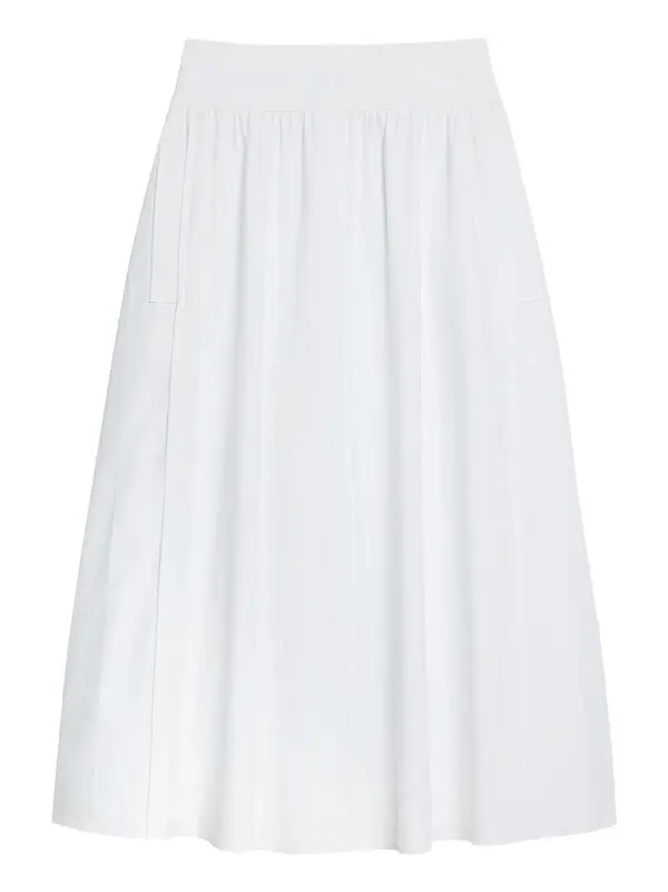 Theory Cotton Poplin A-line Skirt - White