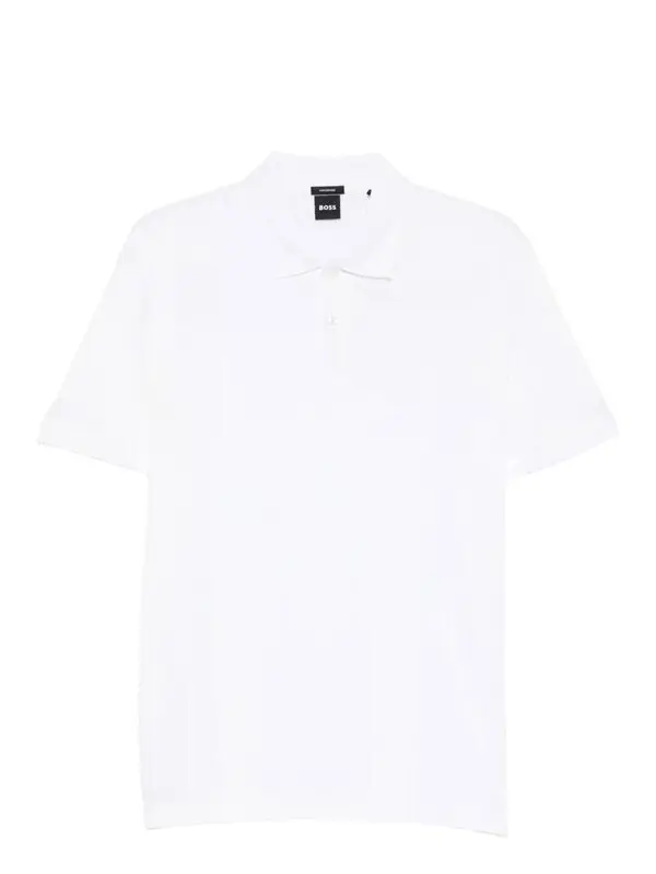 BOSS H-parlay Striped Polo Shirt - White