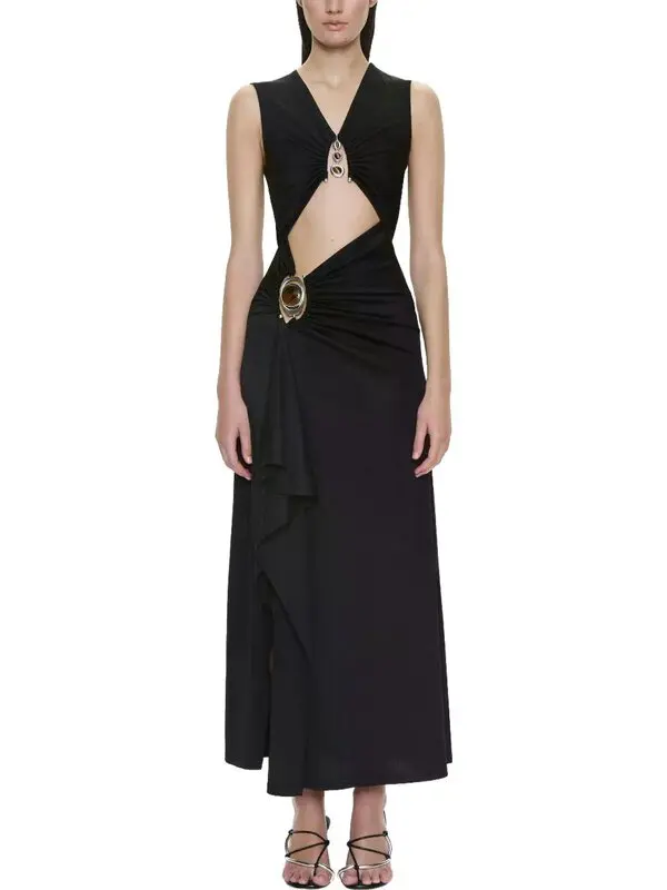 Christopher Esber Droplet Crystal Separation Midi Dress - Black