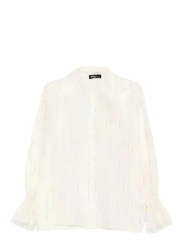 Fabiana Filippi Lace-trim Ruffled-sleeve Shirt - Neutrals