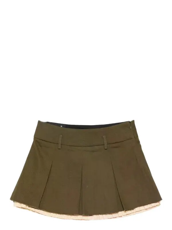 R13 Pleated Mini Skirt - Green