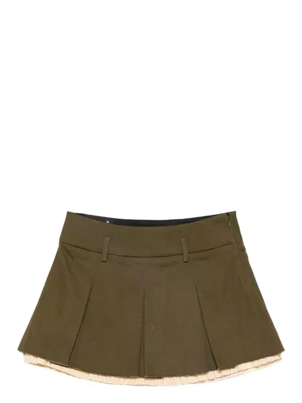 R13 Pleated Mini Skirt - Green